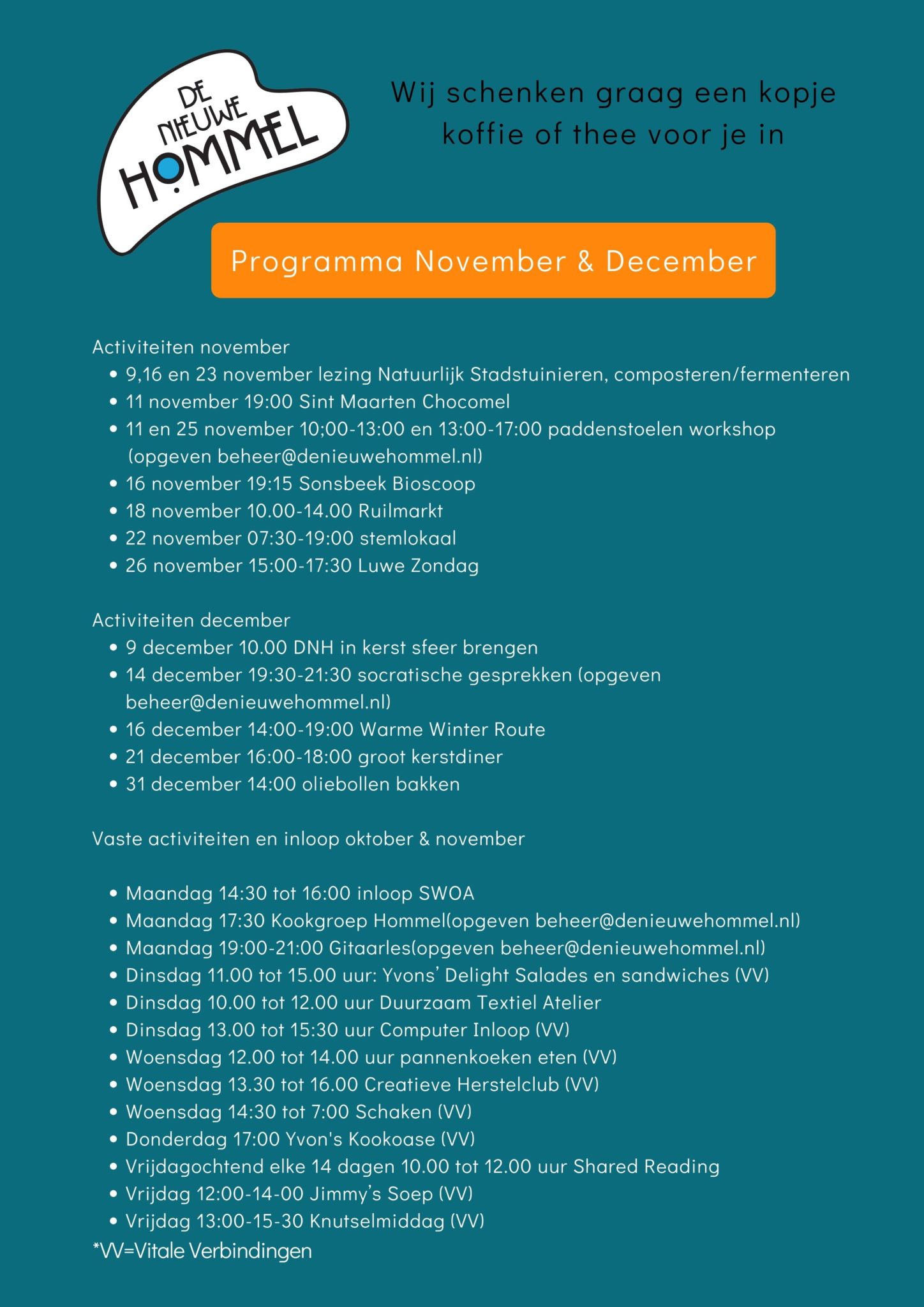 Programma - De Nieuwe Hommel